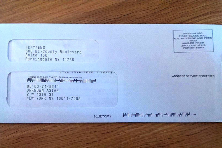 Whoops! FDNY Payment Letter Addressed to ‘Unknown Asian’