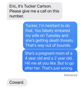 Eric Swalwell Tweets Alleged Tucker Carlson Texts