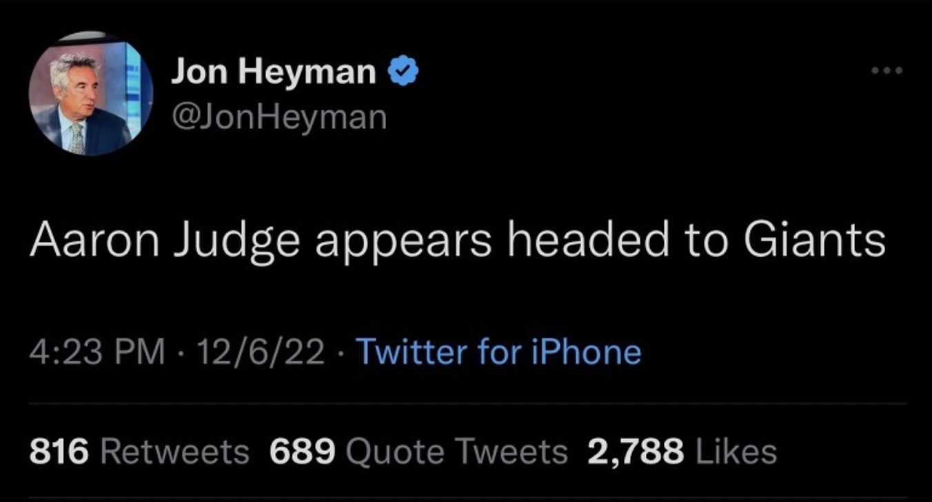 Baseball Fans Roast Insider Who Falsely Reported Yankees Slugger Aaron ...