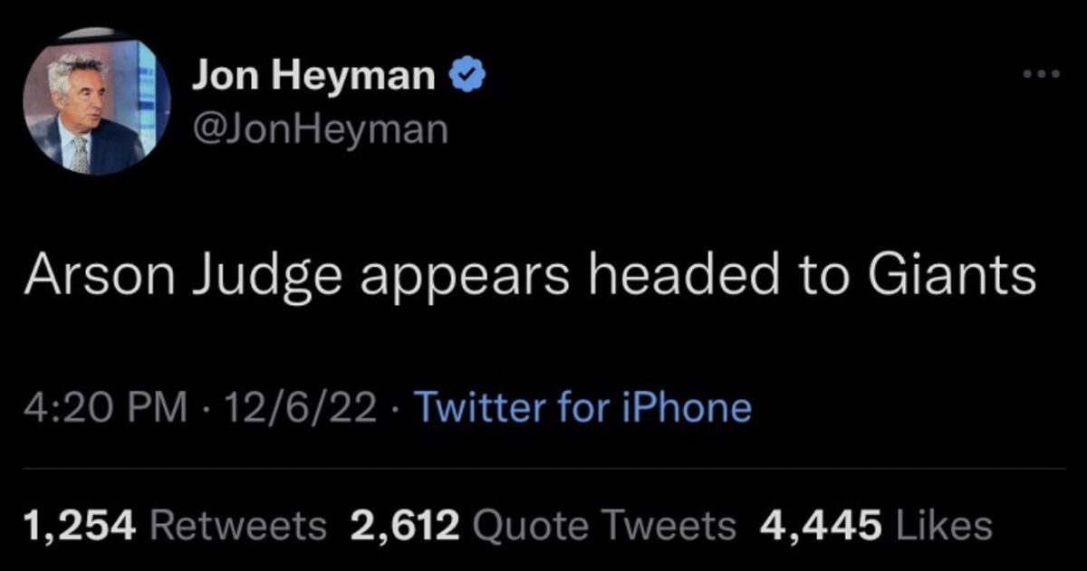 Baseball Fans Roast Insider Who Falsely Reported Yankees Slugger Aaron ...