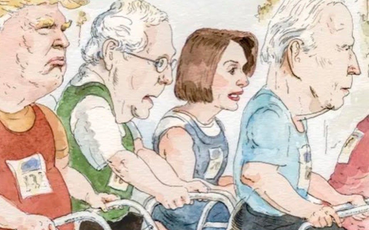 New Yorker Cover Shows Donald Trump, Joe Biden With Walkers
