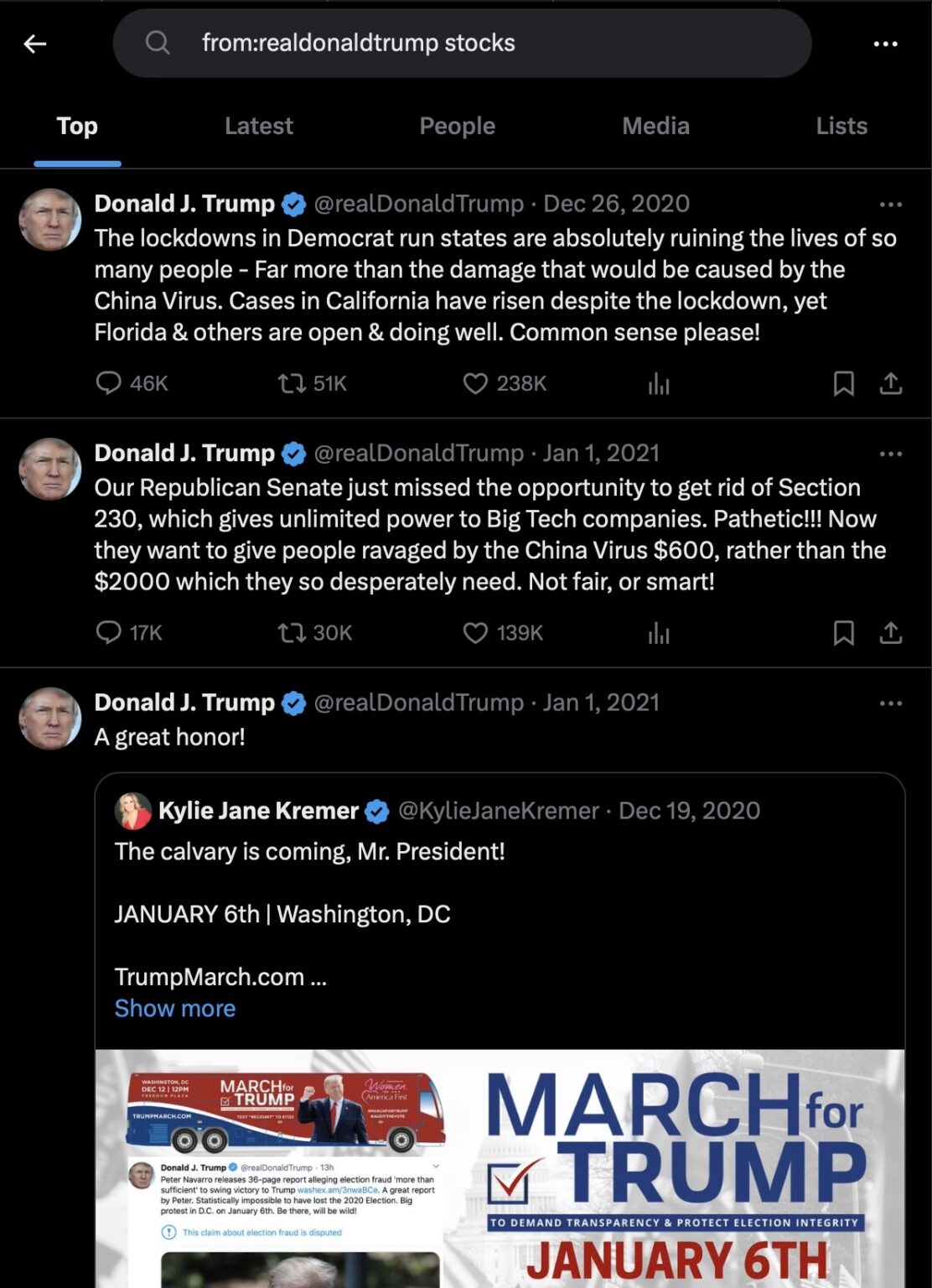 It's Now Impossible to Search Old Trump Tweets on X