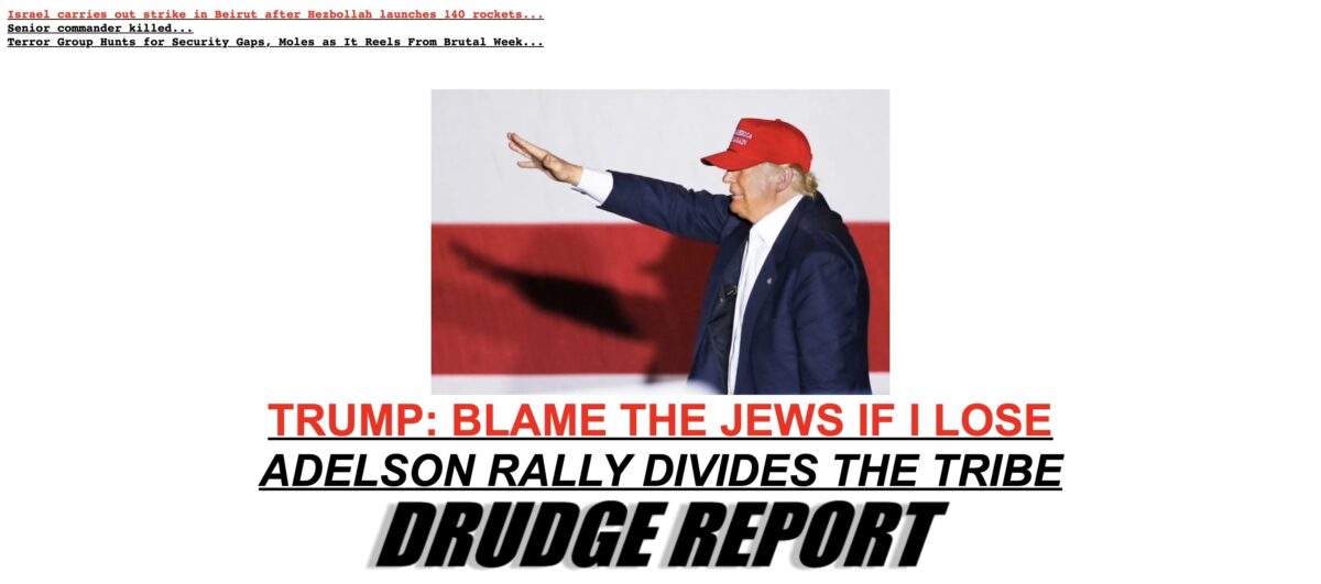 Drudge Report Runs Photo of Trump Hitler Salute