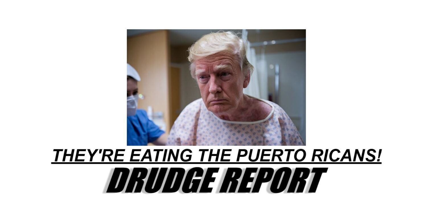 Drudge Posts AI Of Ranting Hospitalized Trump Amid MSG Flap