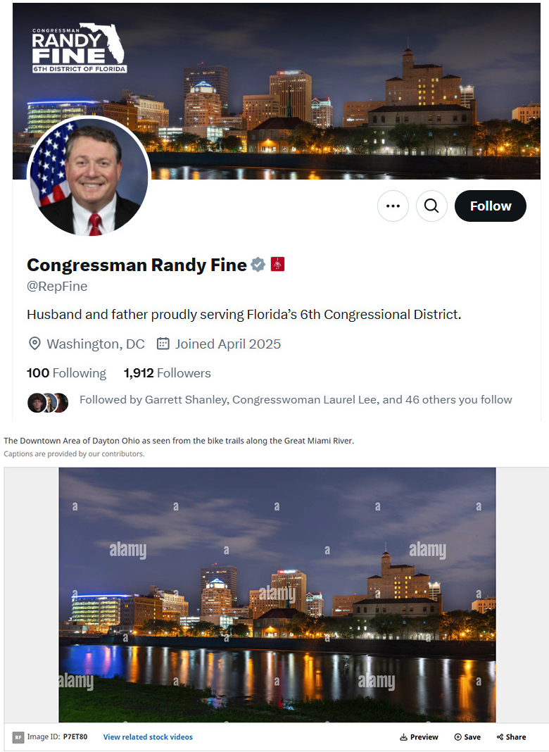 Florida Rep. Randy Fine Mocked for Using Dayton Ohio Photo