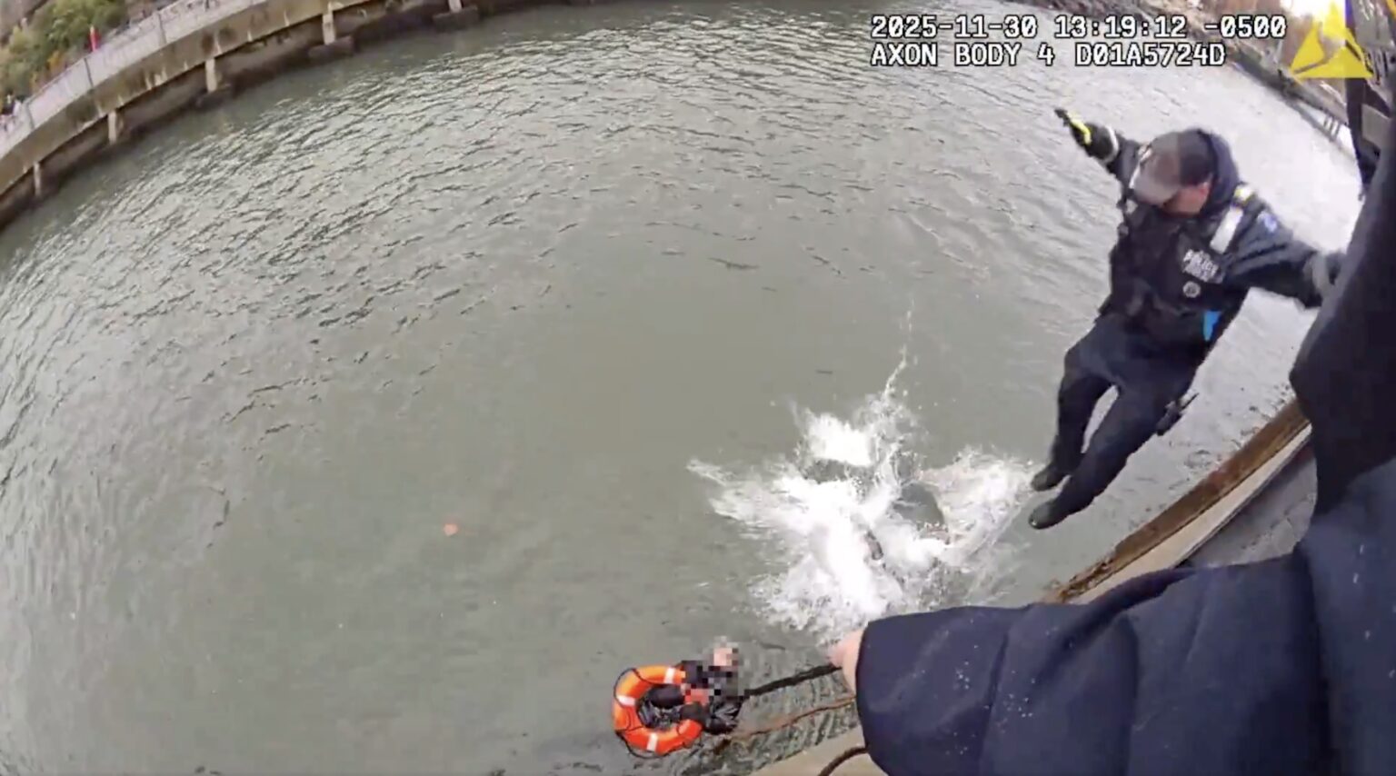 NYPD Officers Jump Into Freezing Water To Rescue Man